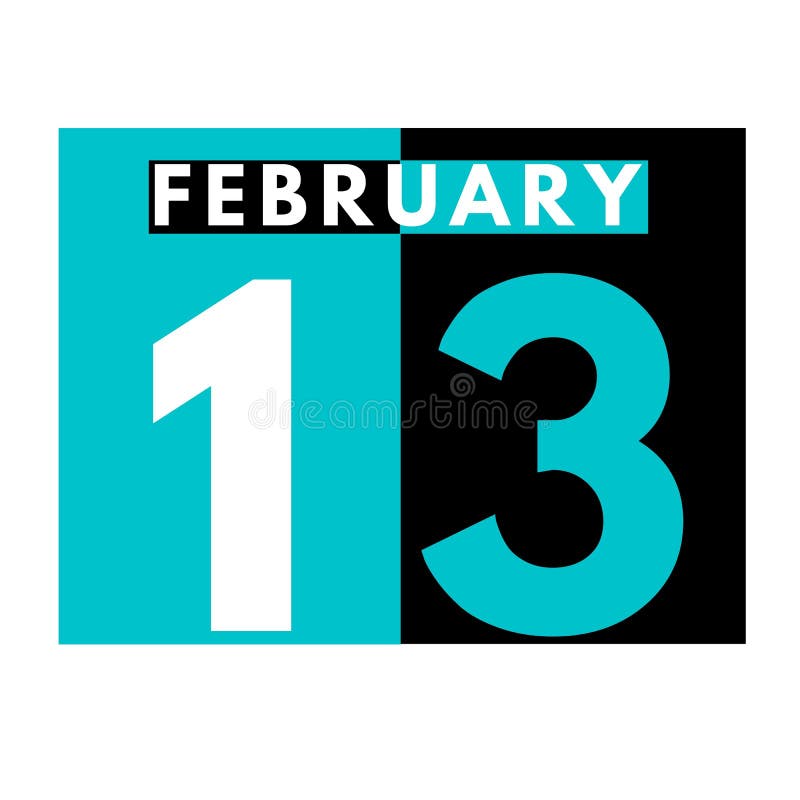 February 13 . Flat daily Calendar Icon .date ,day, Month Stock ...