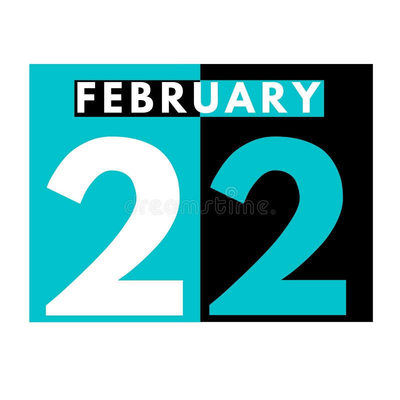 February 22 . Flat daily Calendar Icon .date ,day, Month Stock ...