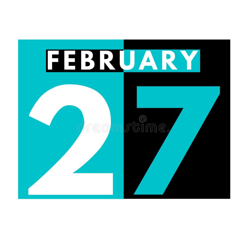 February 27 . Flat daily Calendar Icon .date ,day, Month Stock ...
