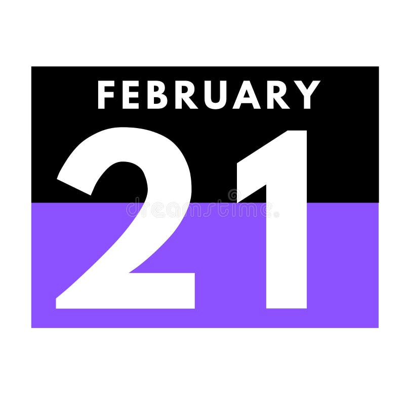 February 21 . Flat daily Calendar Icon .date ,day, Month Stock ...
