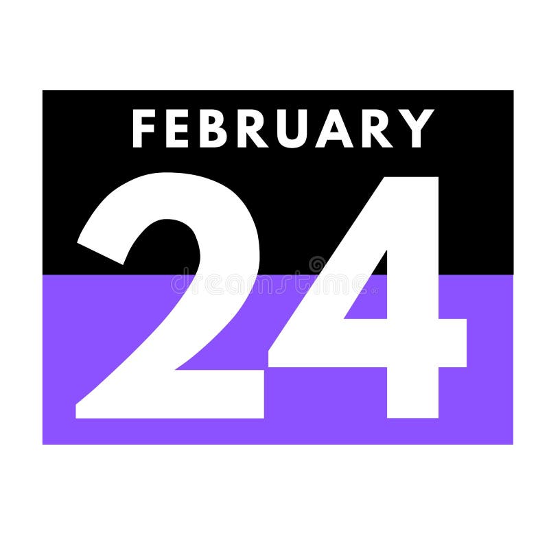 February 24 . Flat daily Calendar Icon .date ,day, Month Stock ...