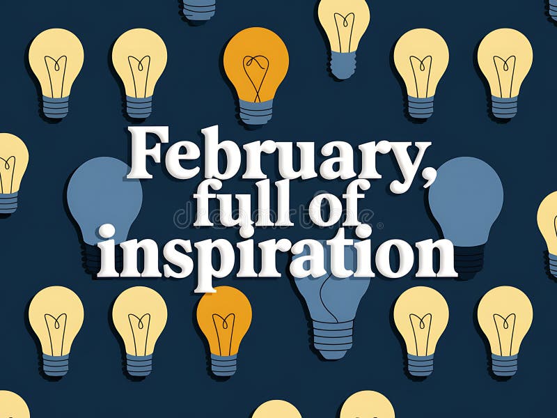 February Full of Inspiration Lightbulb Ideas Stock Image - Image of ...