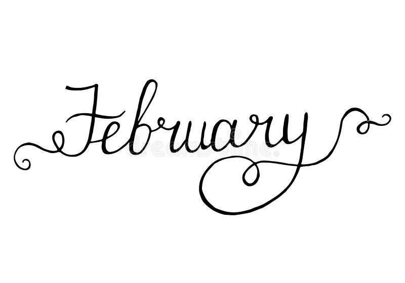 February. Hand Lettering Vintage Quote Stock Vector - Illustration of ...