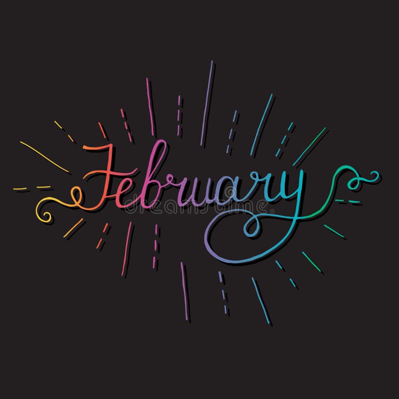 February. Hand Lettering Vintage Quote Stock Illustration ...