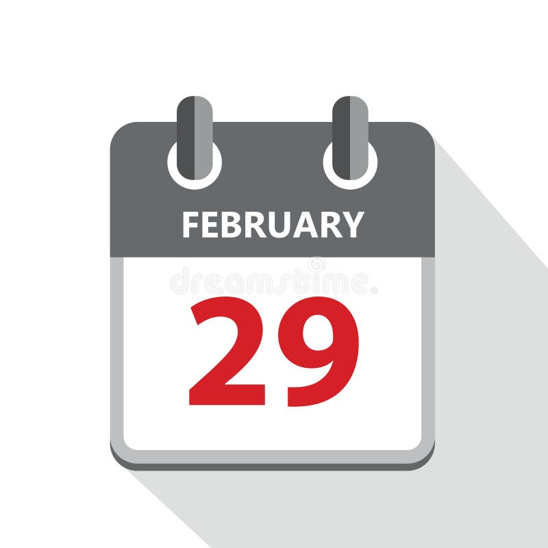 29 February in the Leap Year Calendar Stock Illustration - Illustration ...