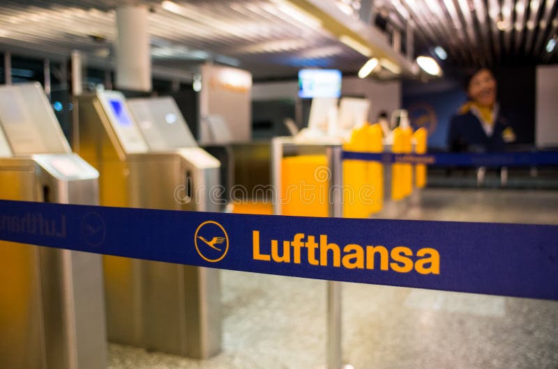 Lufthansa Logo at the Check-in Counters at the Airport Editorial Stock ...