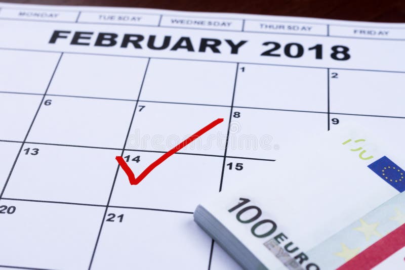 February 14 Marked on the Calendar and the Money Set Aside for Gifts ...