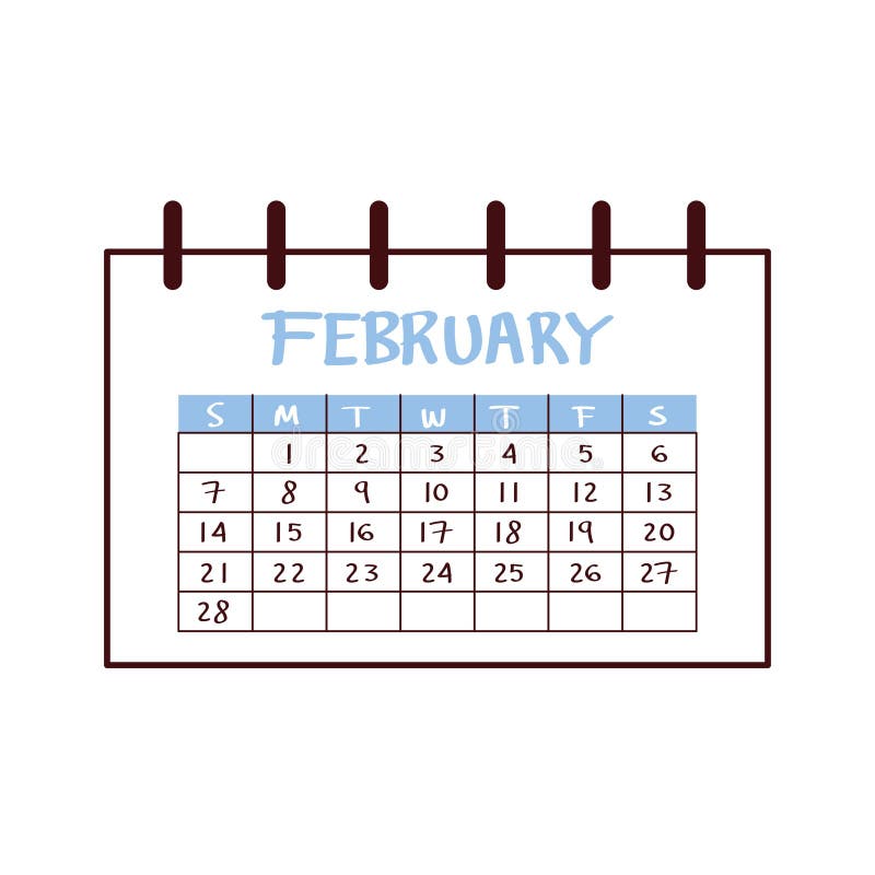 February Month Calendar Icon Stock Vector - Illustration of business ...