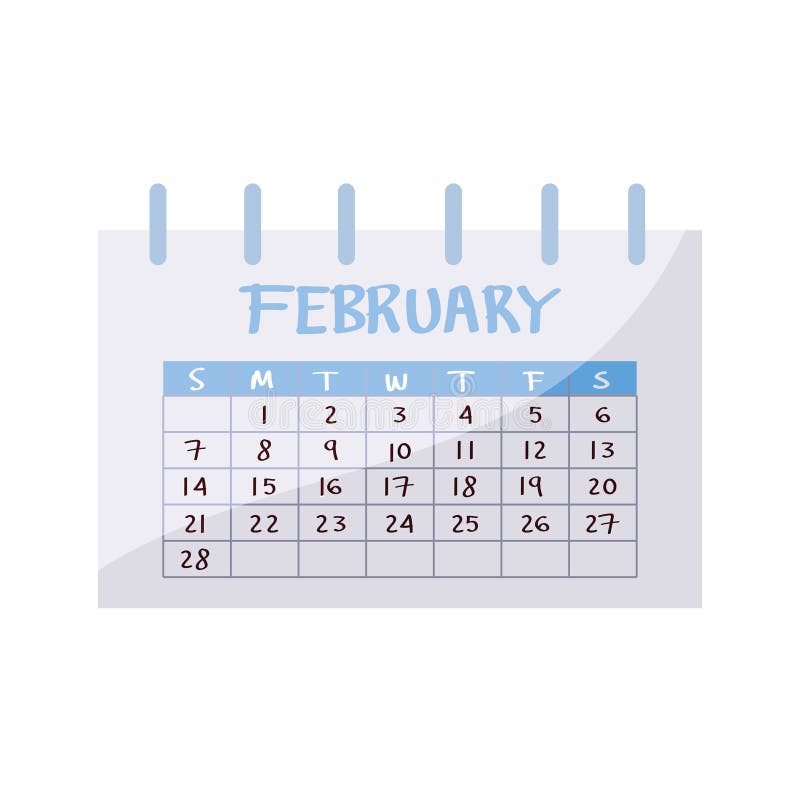 February Month Calendar Icon Stock Vector - Illustration of icon, year ...