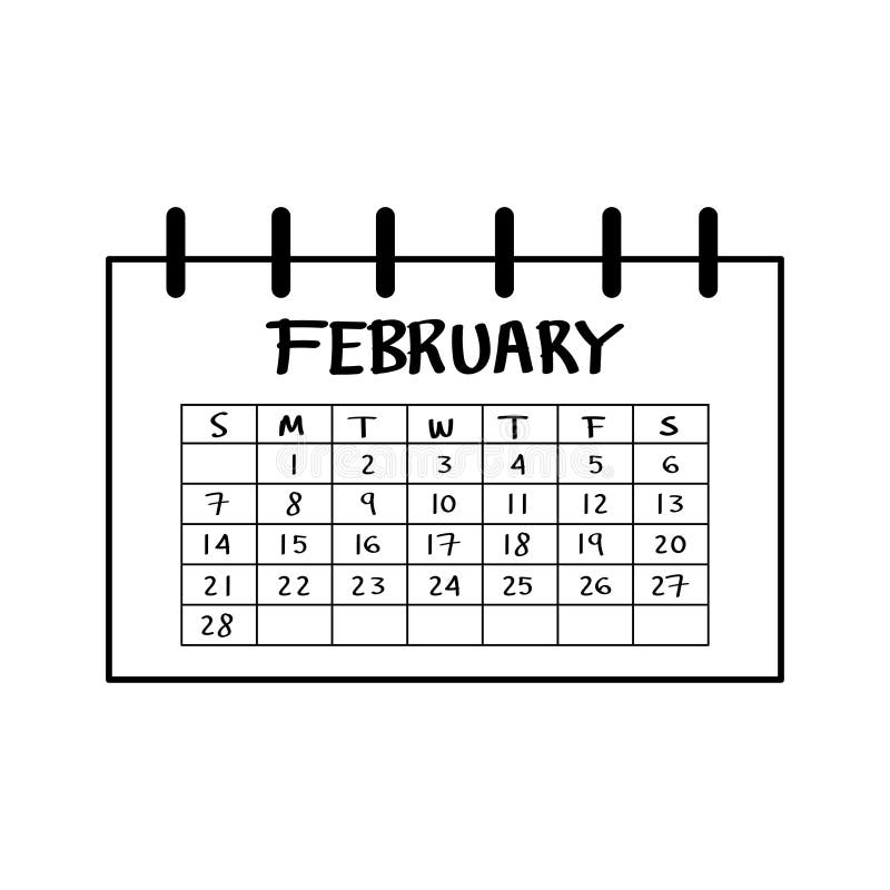 February Month Calendar Icon Stock Vector - Illustration of design ...