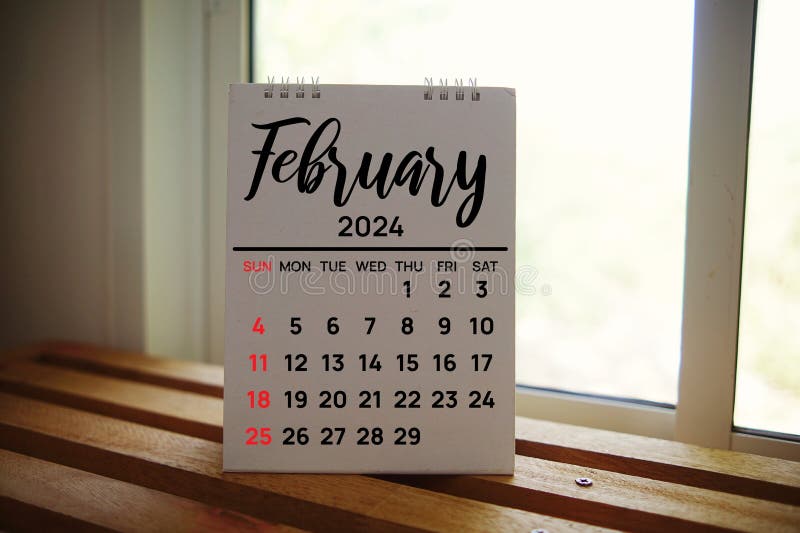 February 2024 Annual Monthly Desk Calendar for Planning and Management ...