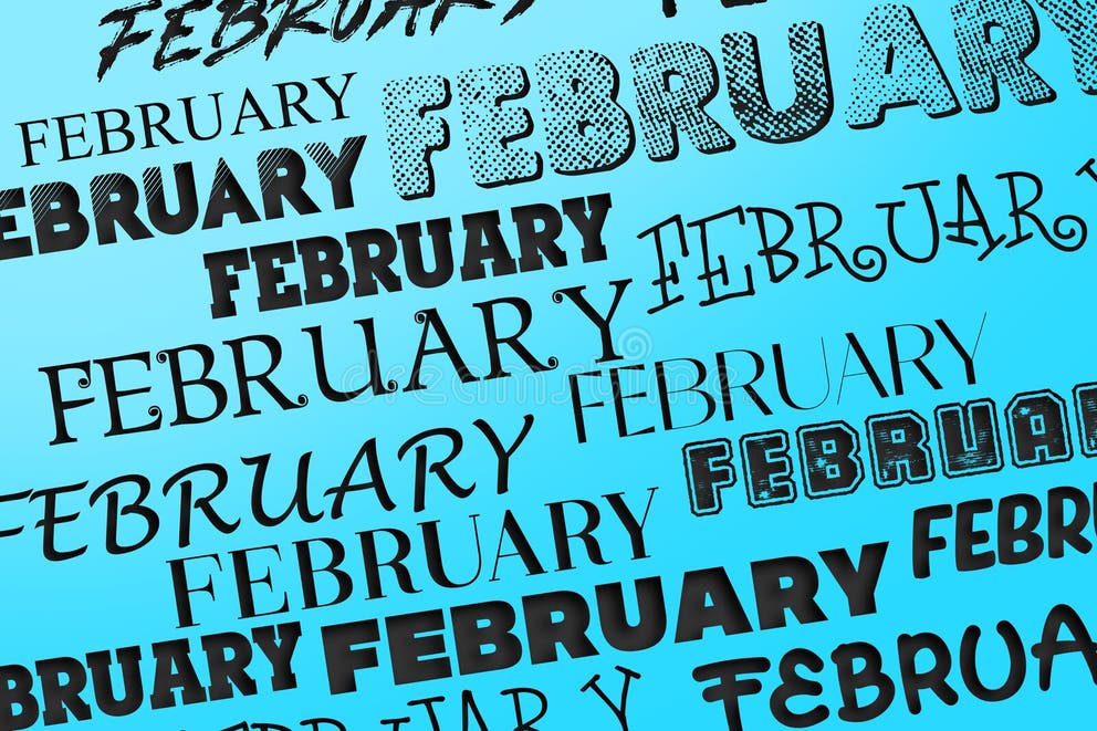 February the Name of the Month Stock Illustration - Illustration of ...