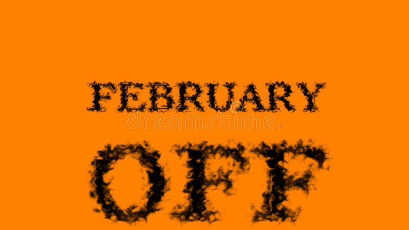 February Off Smoke Text Effect Orange Isolated Background Stock ...