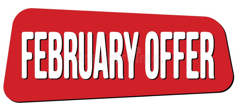 FEBRUARY OFFER Text on Red Trapeze Stamp Sign Stock Illustration ...
