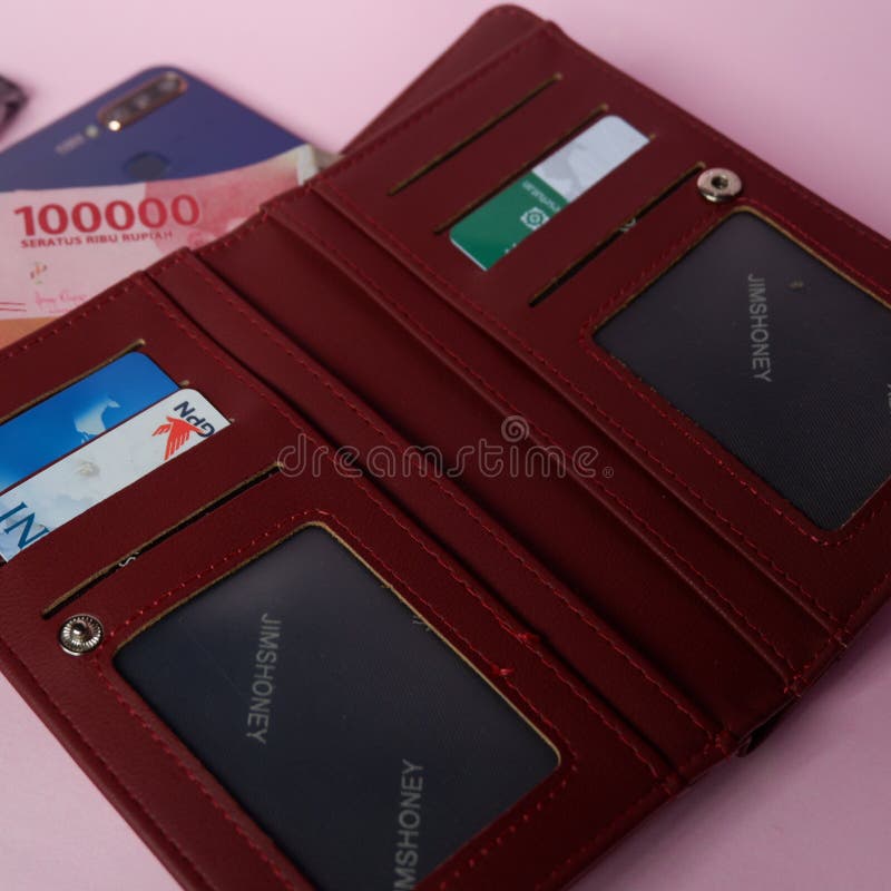 February 2, 2021, the Photo is a Photo of a Red Wallet with Several ...