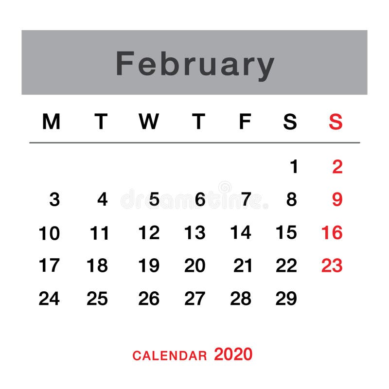 February 2020 Planning Calendar . Simple February 2020 Calendar. Week ...