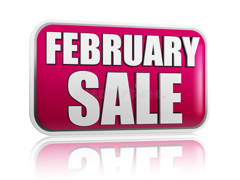 February Sale in Purple Banner Stock Illustration - Illustration of ...