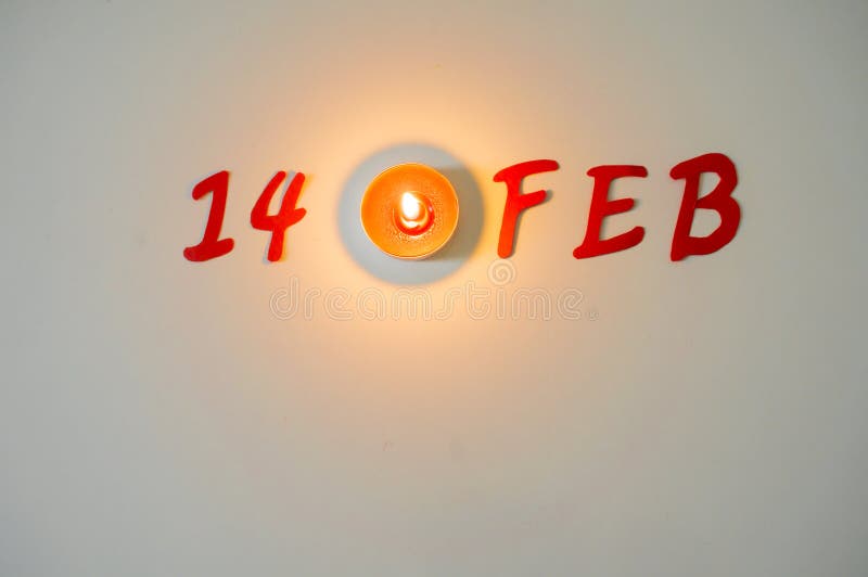 14 February Symbol and Candle Light Stock Image - Image of friend ...