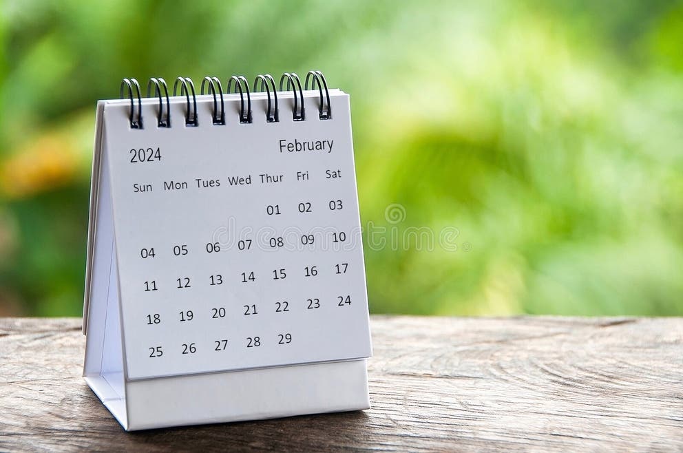 February 2024 Table Calendar with Customizable Space for Text. Calendar ...