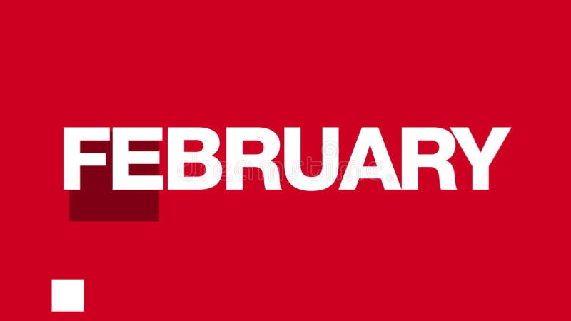 February Text Animation (HD Loop) Stock Video - Video of generated ...