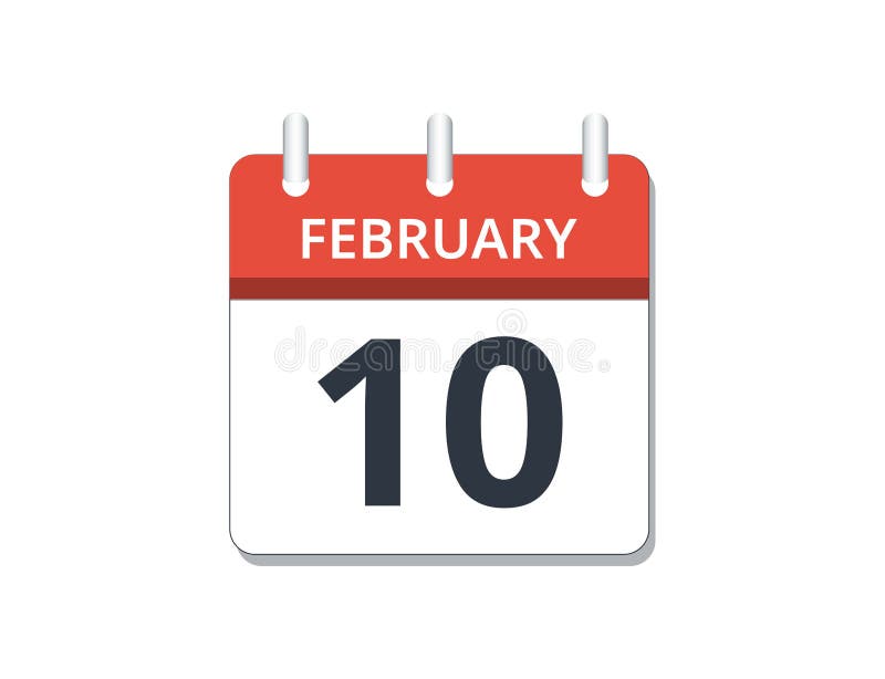 February, 10th Calendar Icon Vector, Concept of Schedule, Business and ...