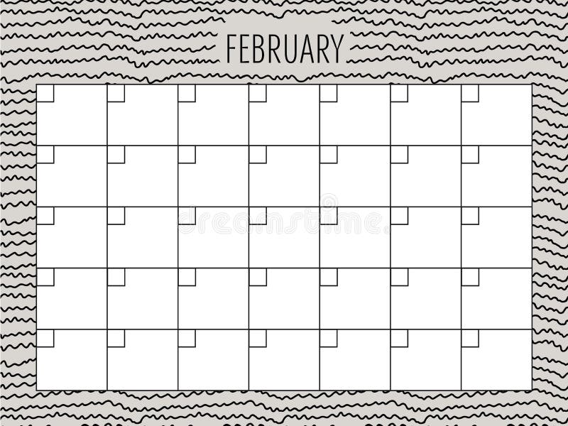 February. Universal Monthly Planner Template Stock Vector ...