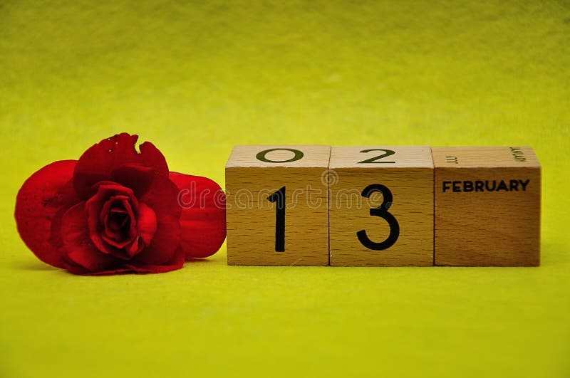 February wooden blocks stock photo. Image of creative - 136949840