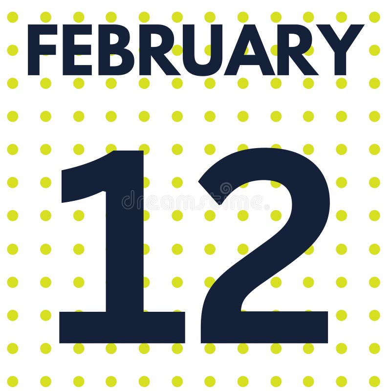February 12 , Calendar , daily Calendar Icon in Flat Design Style Stock ...