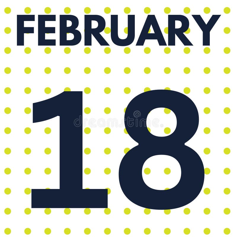 February 18 , Calendar , daily Calendar Icon in Flat Design Style Stock ...