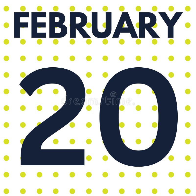 February 20 , Calendar , daily Calendar Icon in Flat Design Style Stock ...