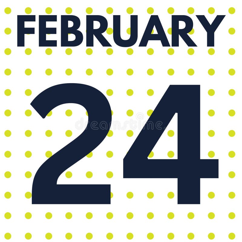 February 24 , Calendar , daily Calendar Icon in Flat Design Style Stock ...