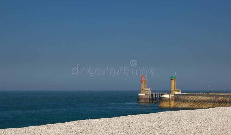 Fecamp harbor entrance stock image. Image of fecamp, wall - 26347685