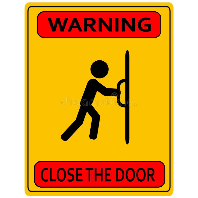 Feche o sinal da porta ilustração do vetor. Ilustração de estilo ...