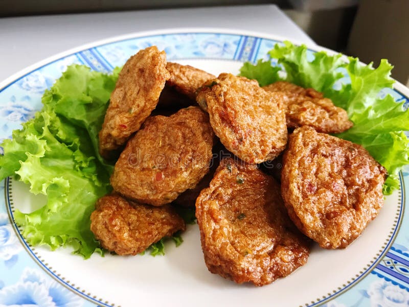 Feche Tod Mun Pla Thai Fish Cakes Imagem de Stock - Imagem de coma ...