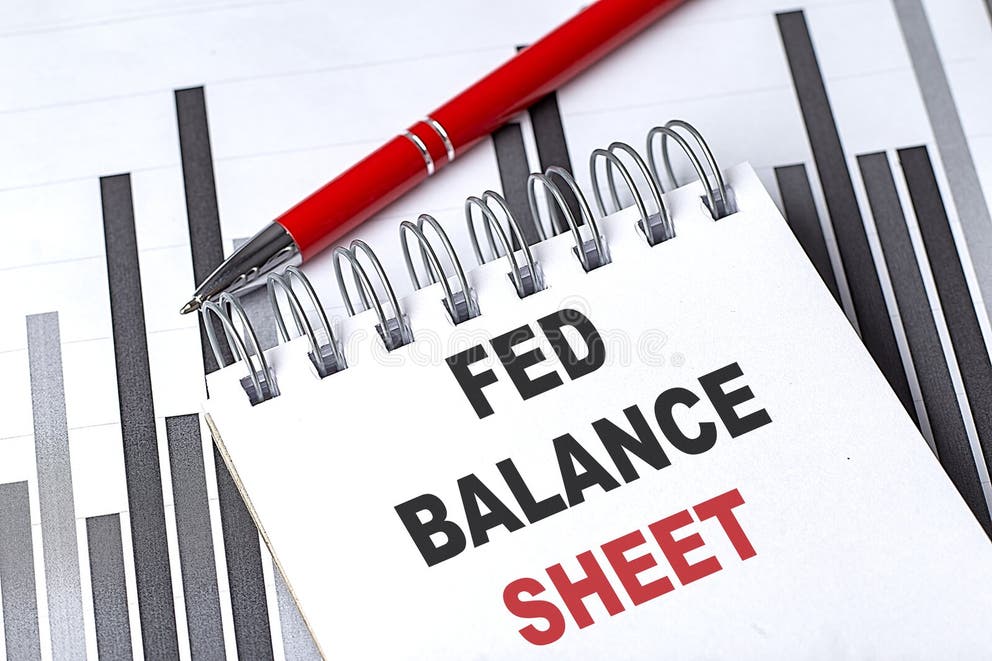 FED BALANCE SHEET Text on Notebook on Chart with Pen Stock Image ...