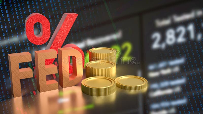 The Fed and Coins for Business Concept 3d Rendering Stock Illustration ...