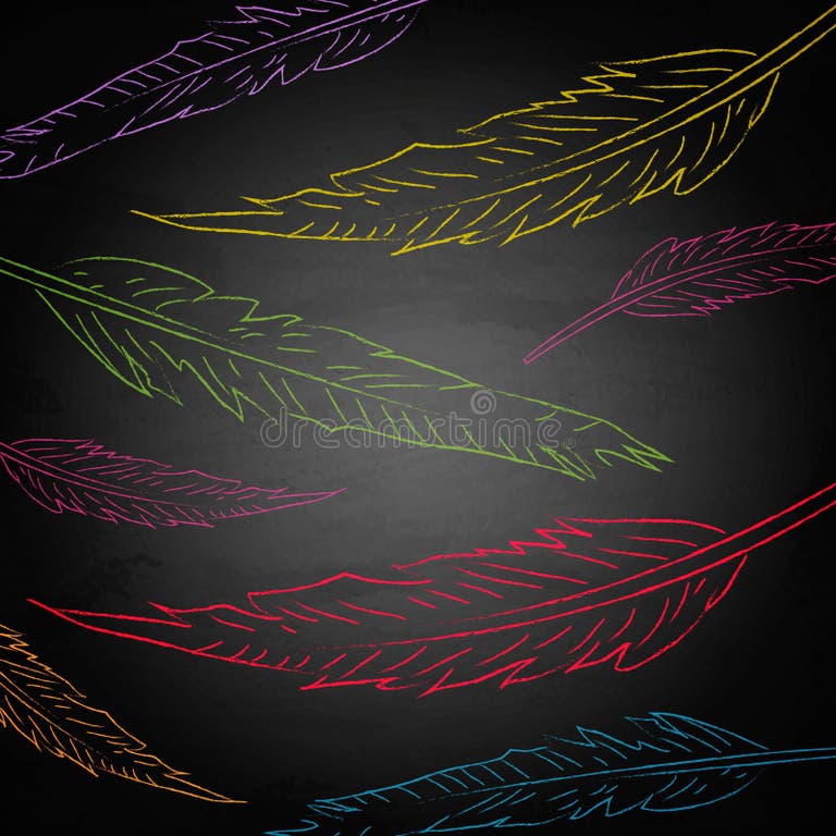 Feder Auf Tafeltafelhintergrund Vektor Abbildung - Illustration von ...