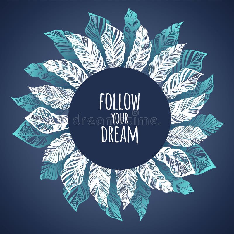 Feder Art Frame vektor abbildung. Illustration von kreativ - 74499099