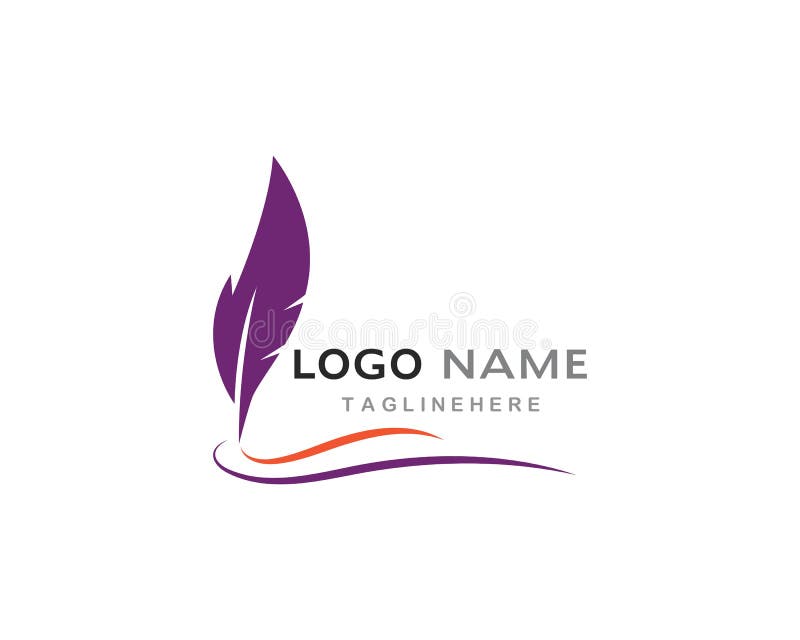 Feder Logo Vector vektor abbildung. Illustration von zeichnung - 137163705