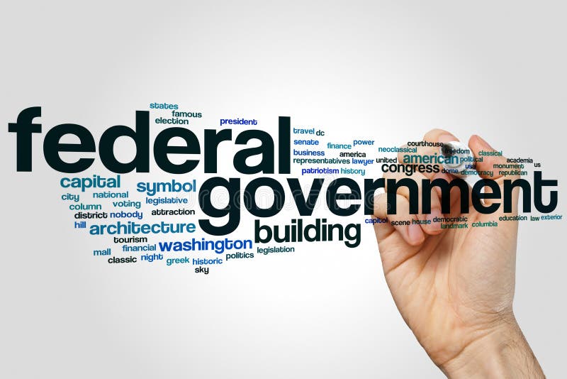 Federal Government Word Cloud Concept on Grey Background Stock ...