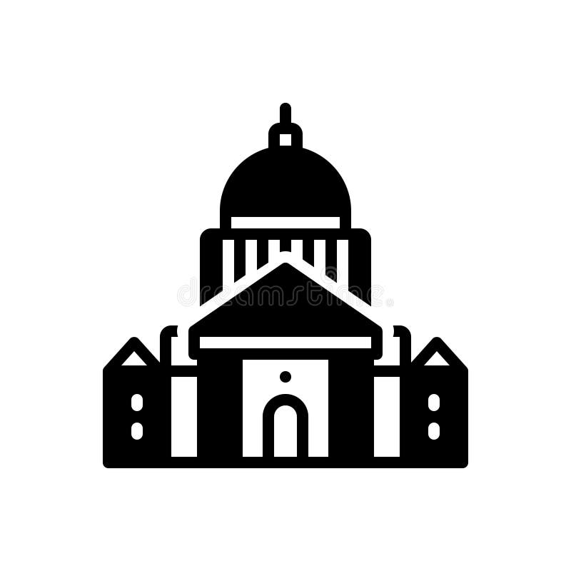 Black Solid Icon for Federal, Building and Capital Stock Vector ...