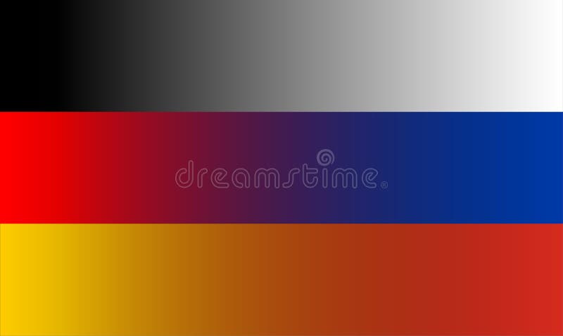 Federal Republic of Germany and Russia Flags in Gradient ...