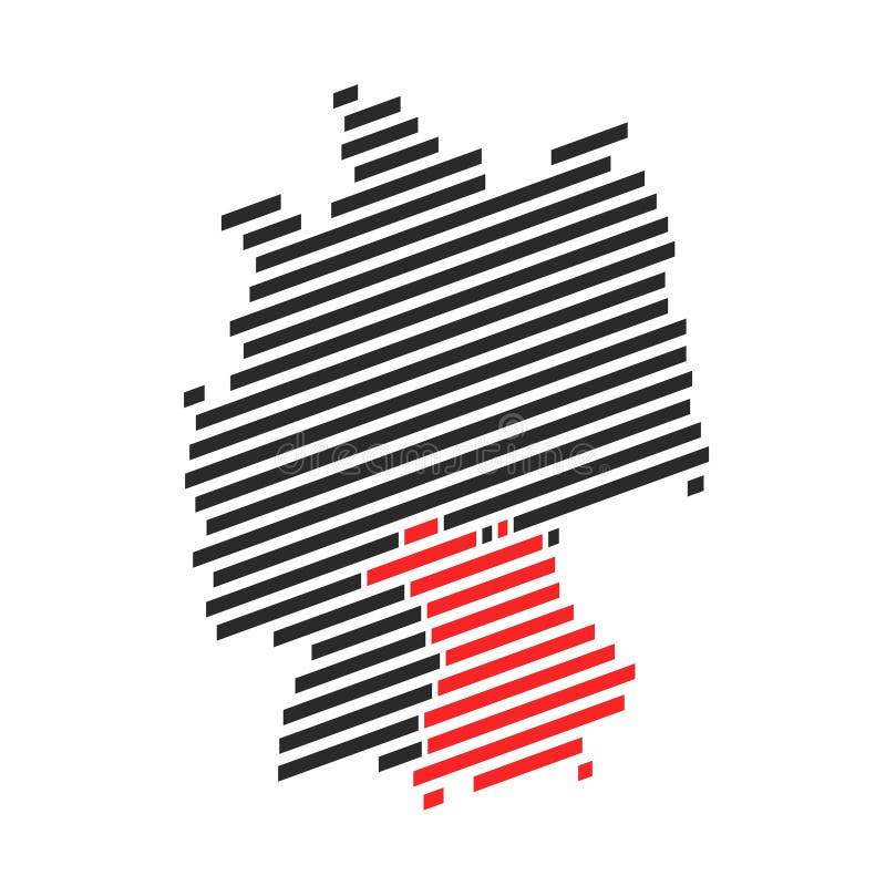 Federal State Bavaria on Striped Map of Germany Stock Illustration ...