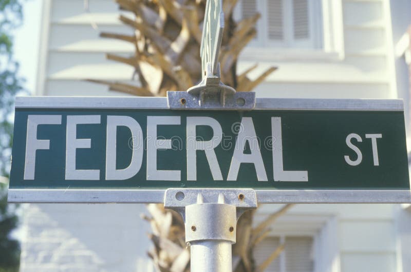 Federal Street sign stock image. Image of road, signs - 26285447