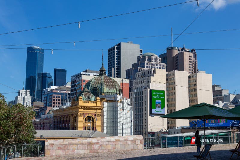 Federation Square with the Train Station in Reconstruction, Melbourne ...