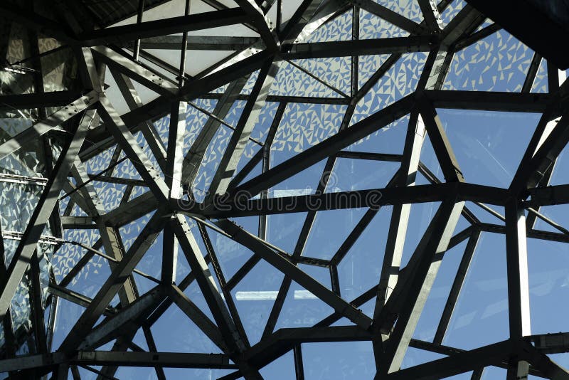 Federation Square Window View from Inside Editorial Image - Image of ...