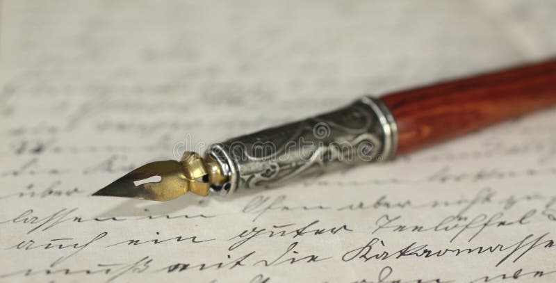 Federhalterung Und -zeichen Stockfoto - Bild von papier, feder: 7558406