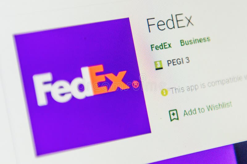 FedEx App Icon. Selective Focus. Editorial Stock Image - Image of ...
