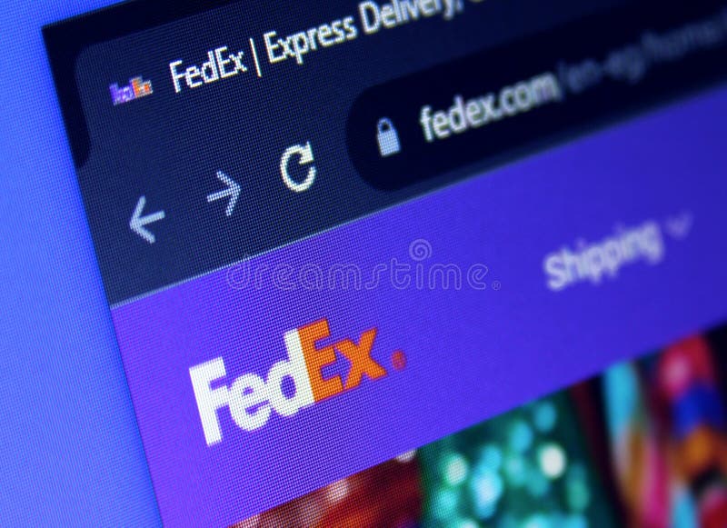 Fedex company logo editorial stock photo. Image of industry - 298243723