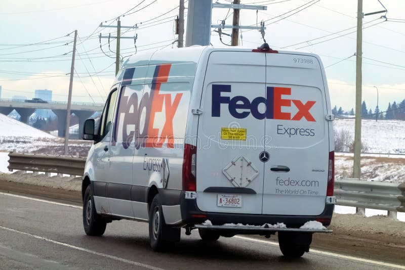 A Fedex Delivery Truck during the Winter on the Road Editorial Photo ...
